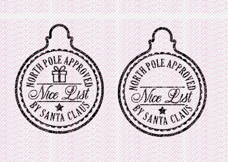 SVG Santas Nice List Medal Christmas Cut File for Flat Acrylic Bauble ...