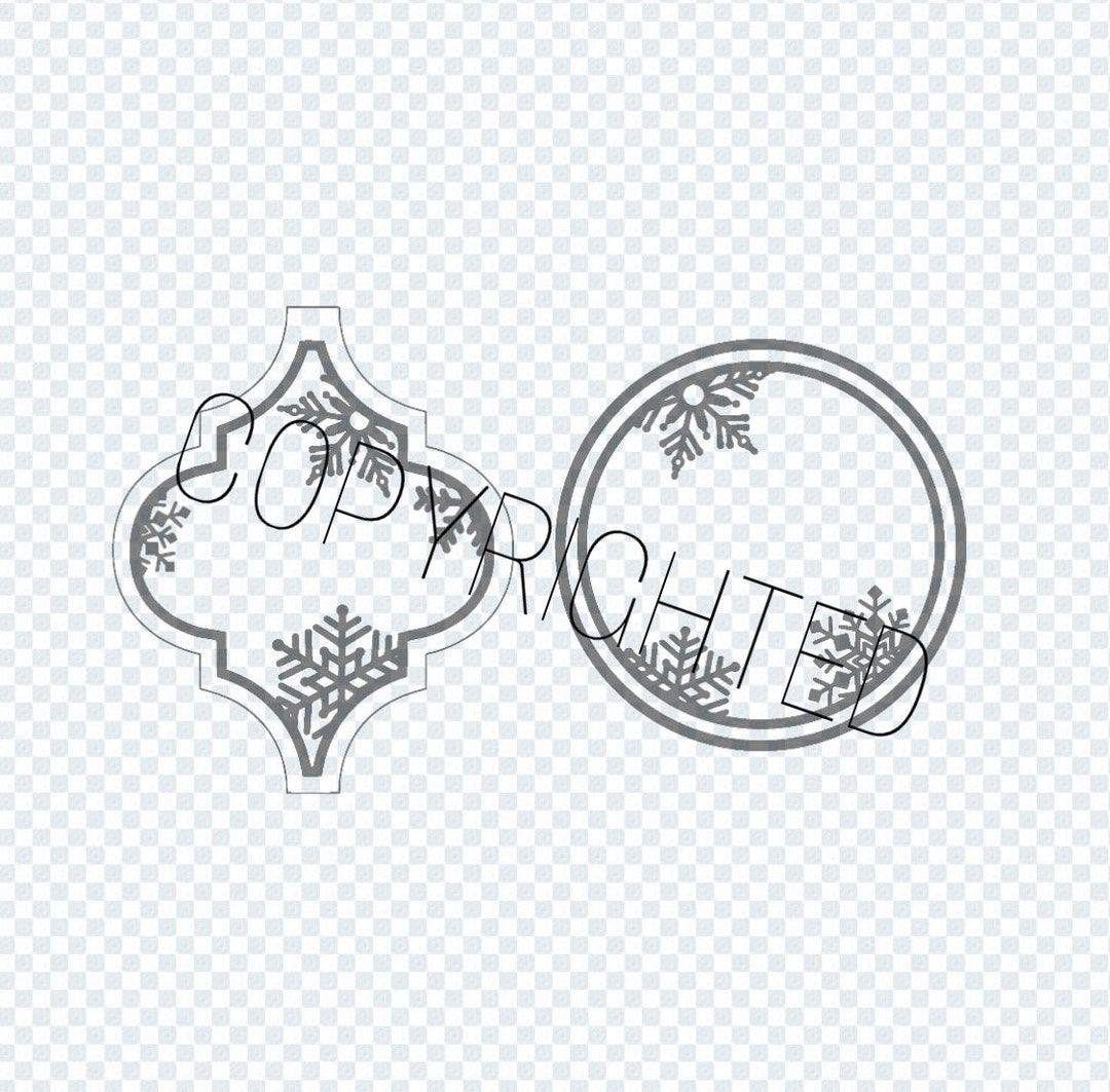 Christmas Snowflake Border SVG Cut File Round Circle - Etsy