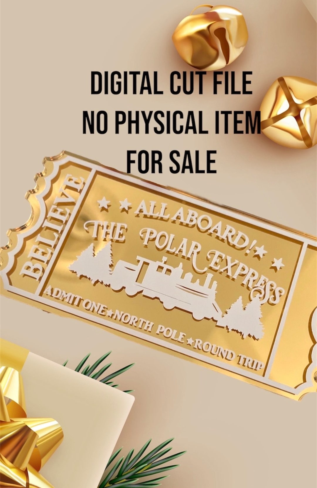 Ticket Polar Express SVG Cut File for Vinyl in Png. Jpg. Dxf. Svg - Etsy