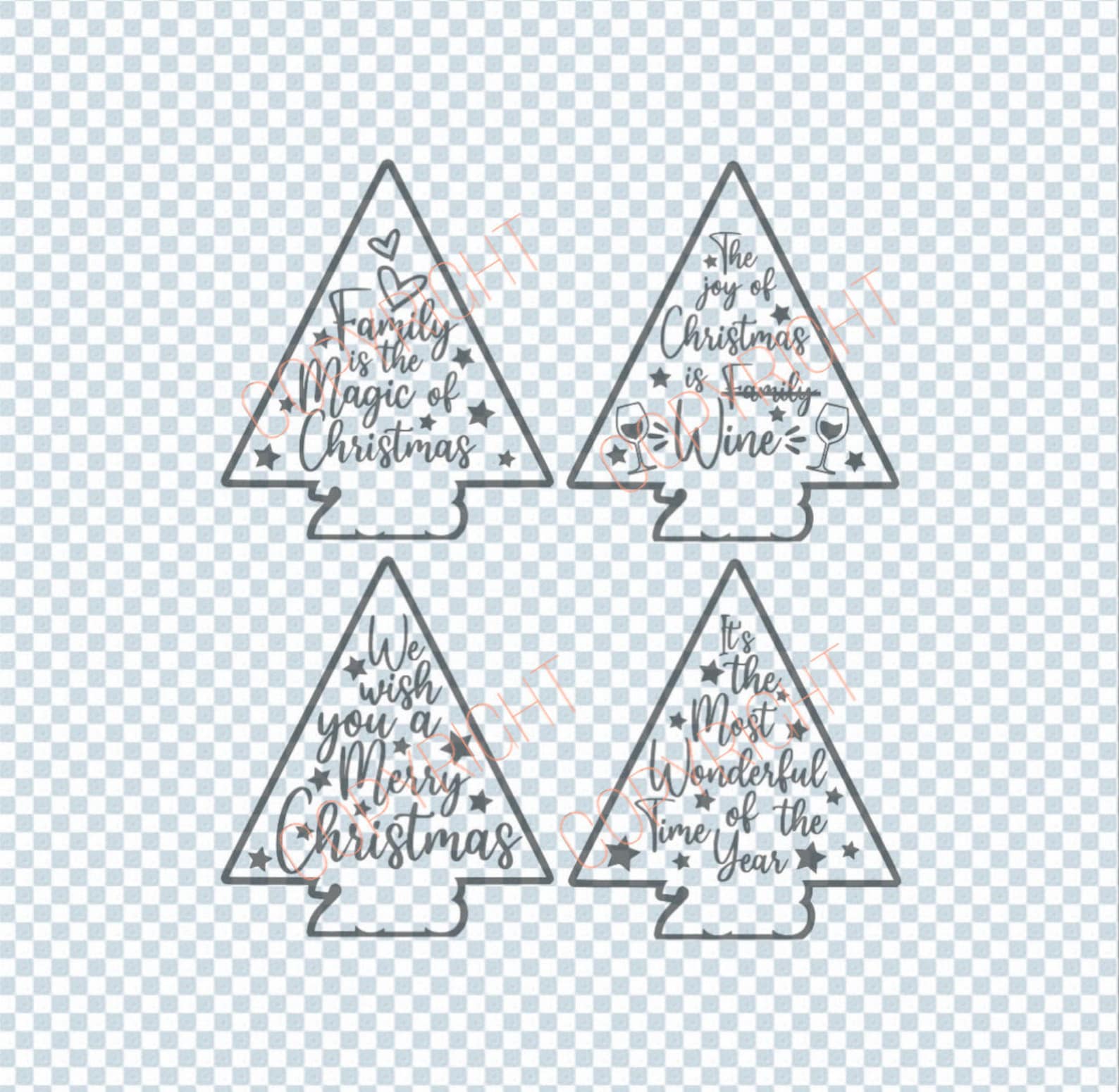 Christmas Tree Shape SVG Bundle X4 SVG Cut File Bundle Dxf Jpg - Etsy