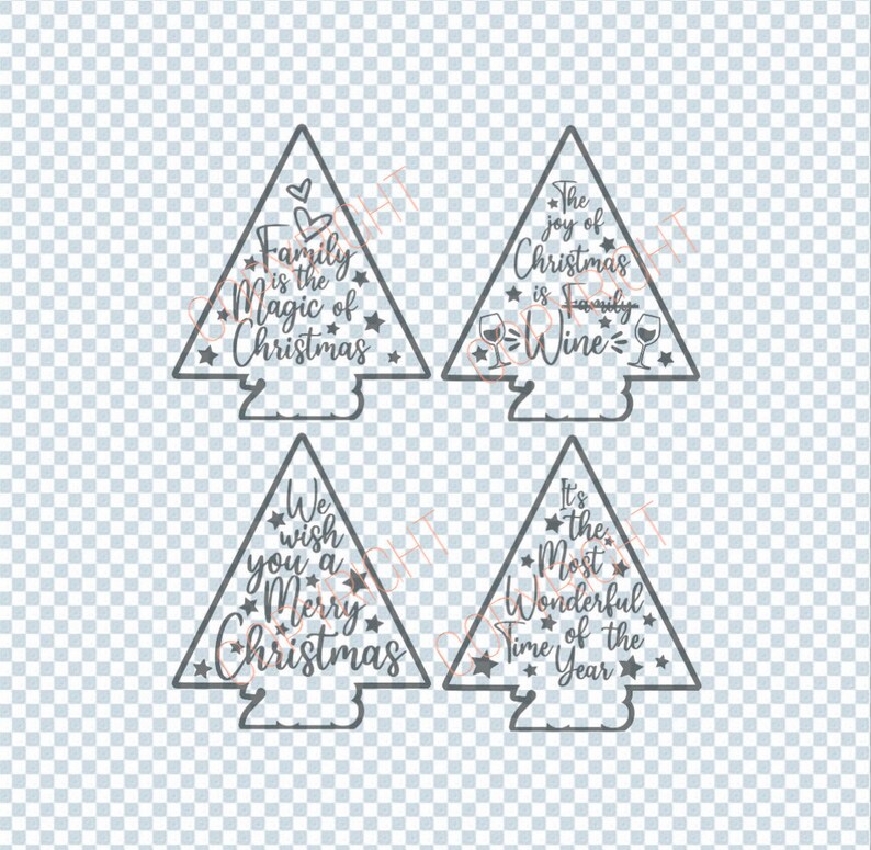 Christmas Tree Shape SVG Bundle X4 SVG Cut File Bundle Dxf Jpg - Etsy