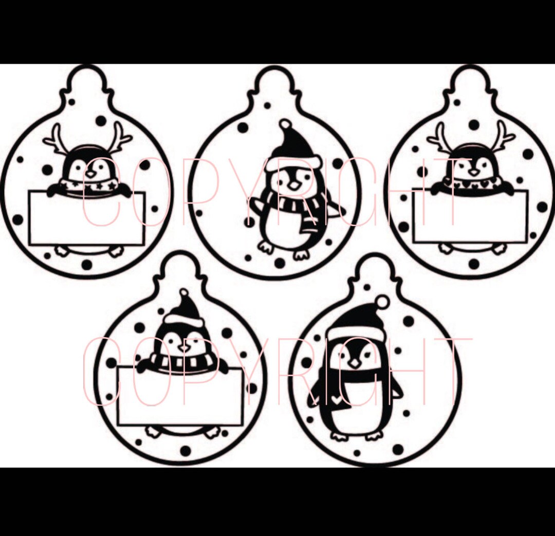Bundle of 5 Penguins for Cricut Vinyl Cutting for Personalised - Etsy