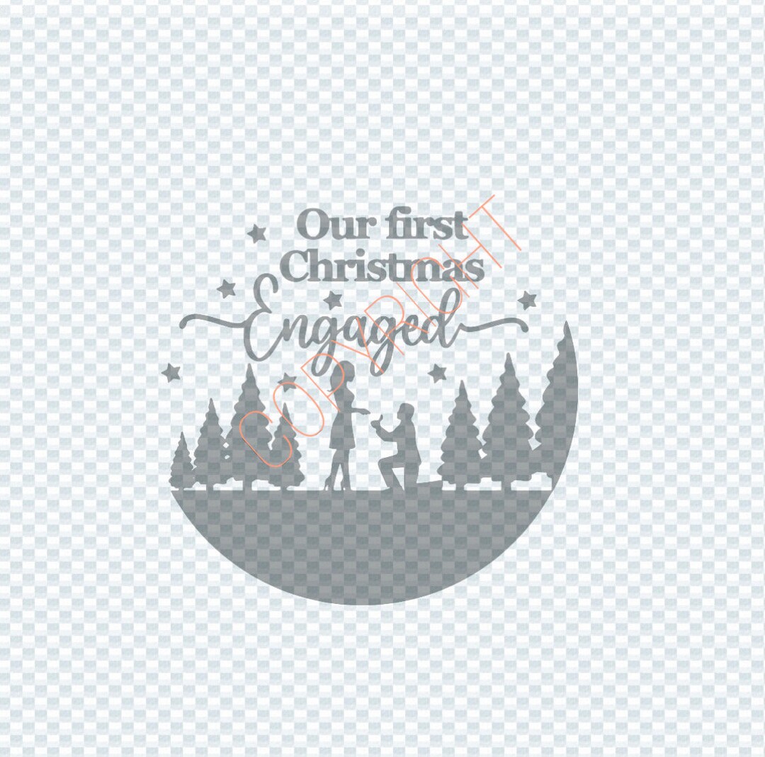 SVG Snow Silouette Bundle, First Christmas Engaged for Flat Acrylic ...