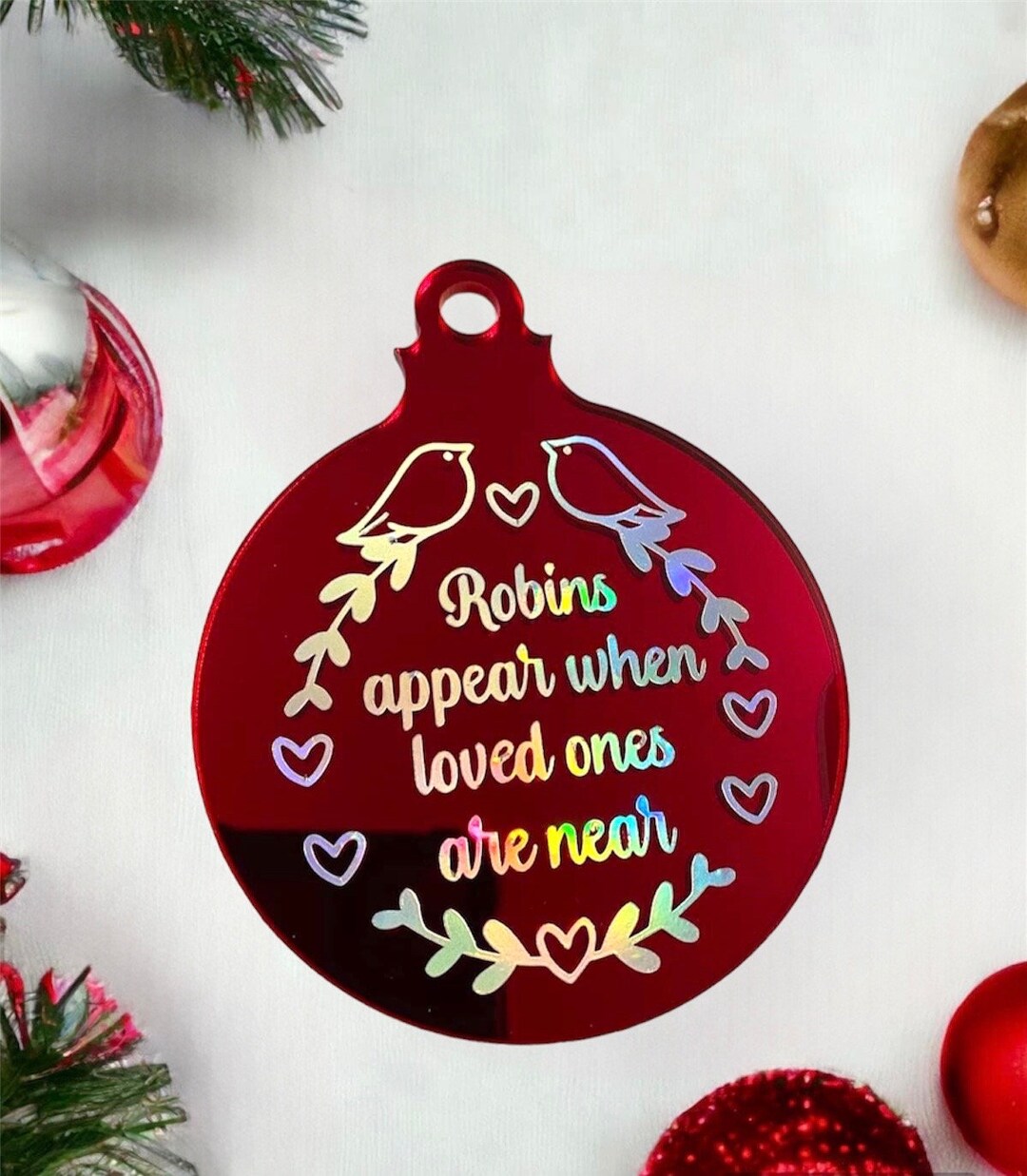 Christmas Bauble SVG Robins Appear When Loved Ones Are Near Cut File ...