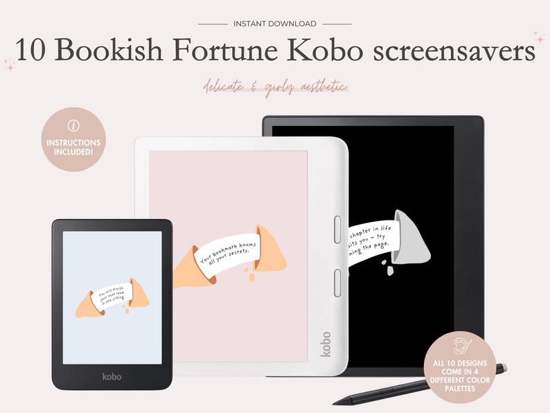 10 BOOKISH FORTUNE COOKIES Lock Screens for Kobo Ereaders | Libra, Sage ...