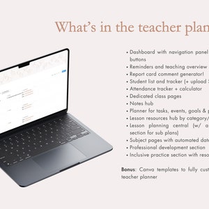 Teacher Planner Notion, Lesson Planner, Report Card Generator, Reusable ...