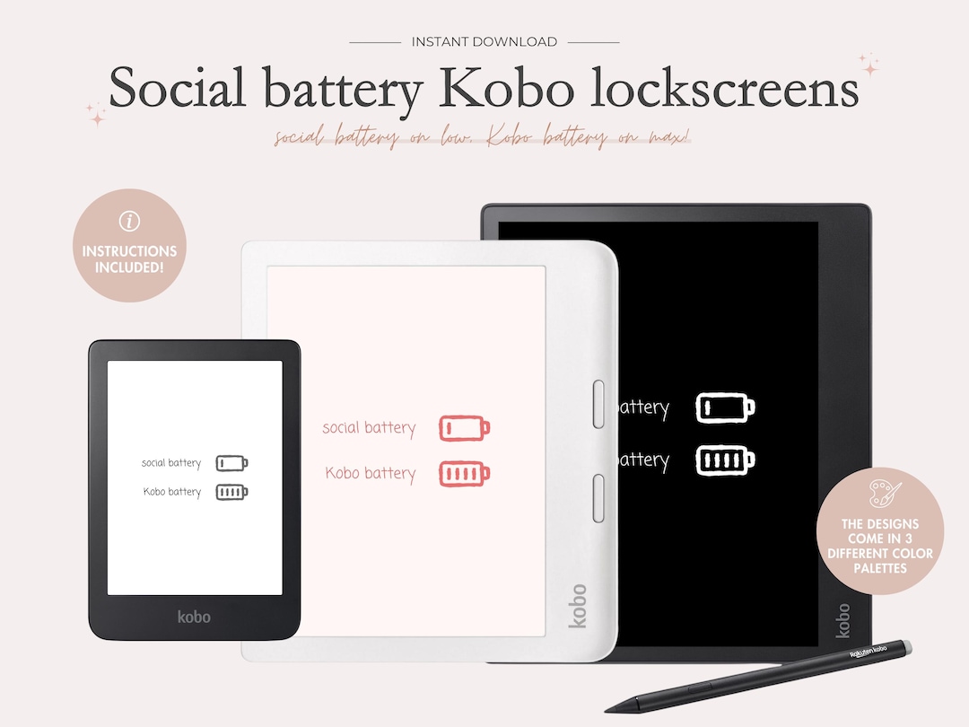 LOW SOCIAL BATTERY Kobo Screensavers | Customize Your Kobo Ereader ...