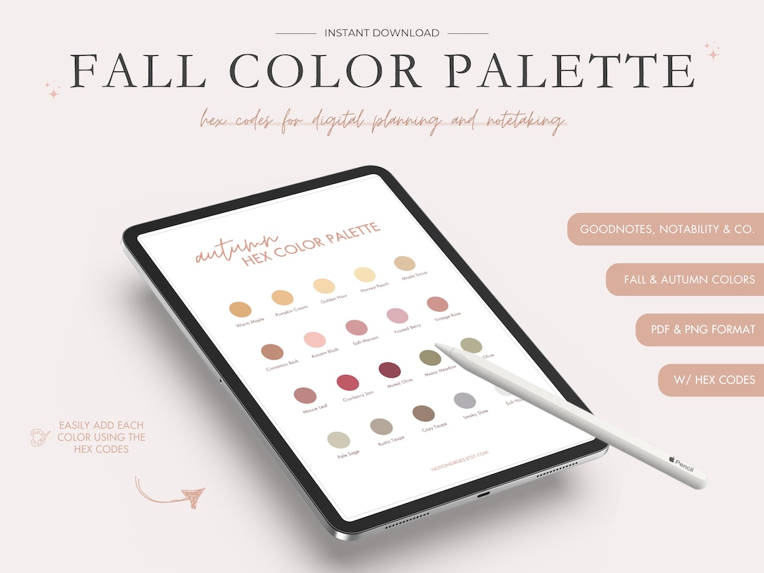 Muted Fall/autumn Color Palette for Digital Planning and Notes ...