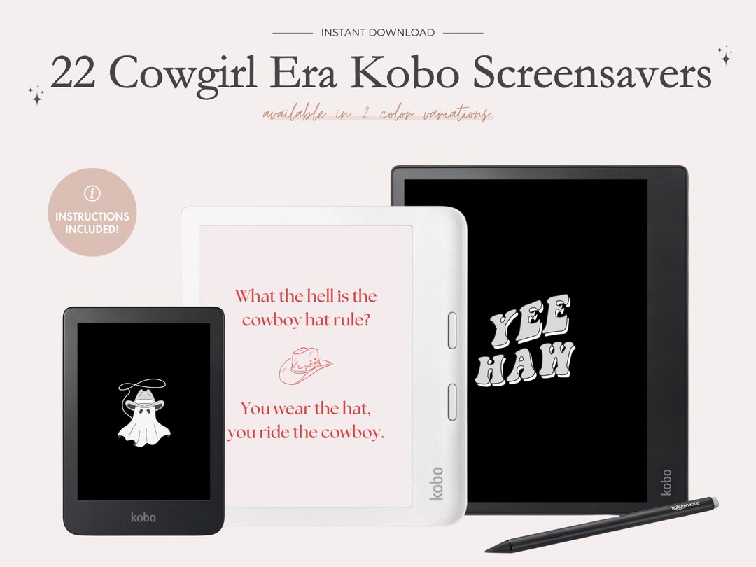 22 COWGIRL ERA Lock Screens for Kobo Ereaders, Libra 2, Libra H20 ...