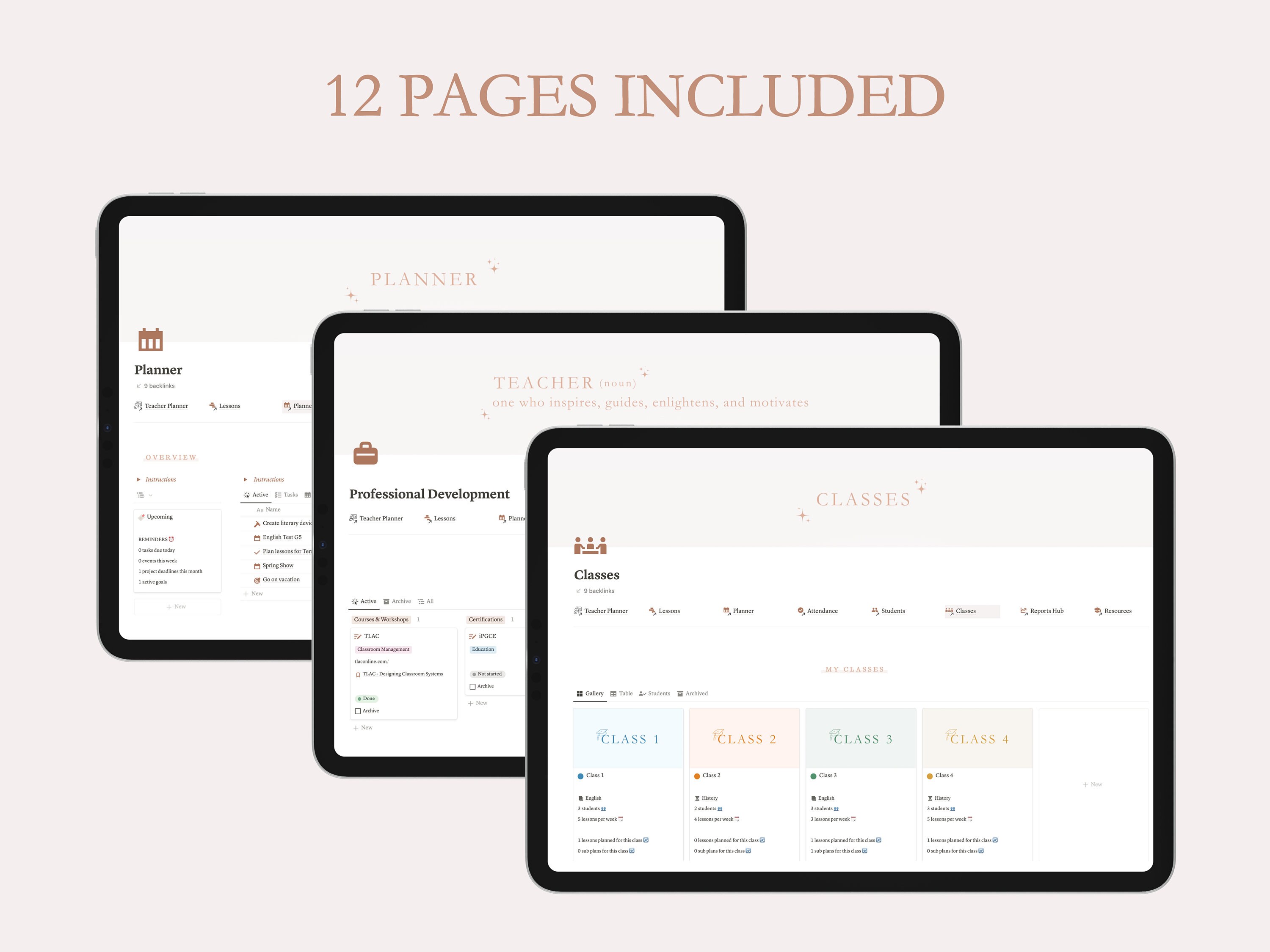 Teacher Planner Notion, Lesson Planner, Report Card Generator, Reusable ...