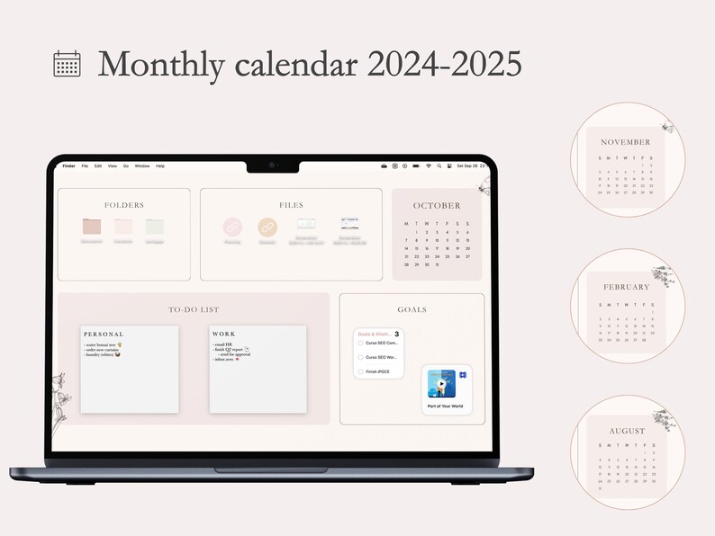 Monthly Desktop Organizer Wallpaper Pack | November 2024 - December ...