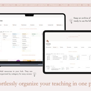 Teacher Planner Notion, Lesson Planner, Report Card Generator, Reusable ...