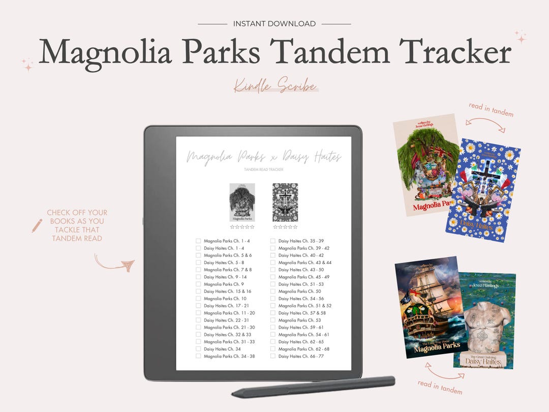 Magnolia Parks Tandem Reading Tracker for Kindle Scribe, Easily Track ...