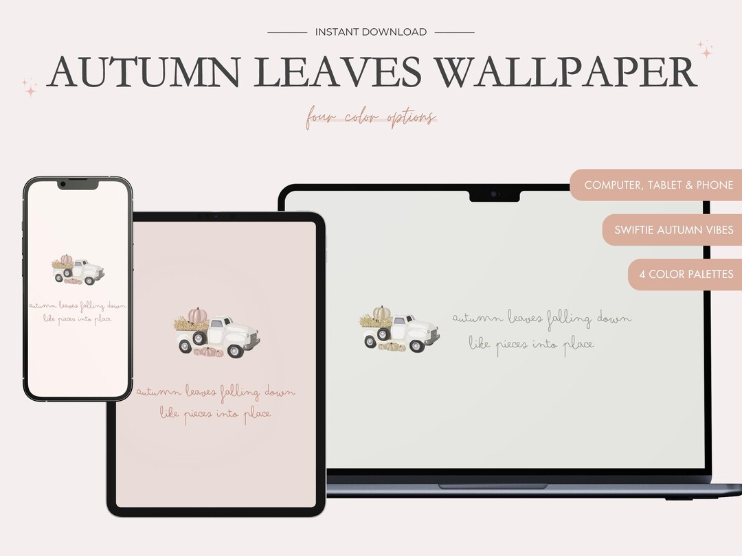 Set of 4 Taylor Swift Autumn Lyrics Wallpaper – Pick Your Favorite All ...