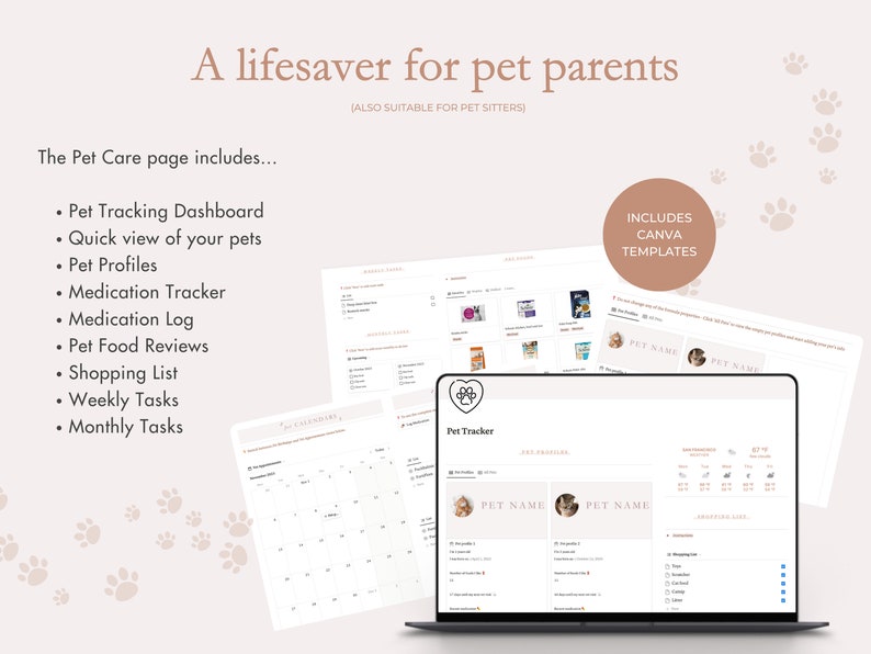 Notion Template Pet Tracker, Pet Dashboard, Medication Log, Pet Food ...