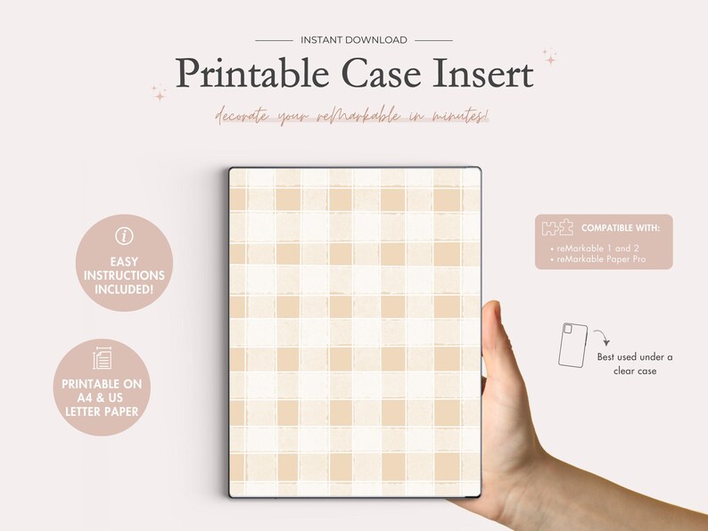 PRINTABLE CASE INSERT for Remarkable Tablet Models | Customize Your ...