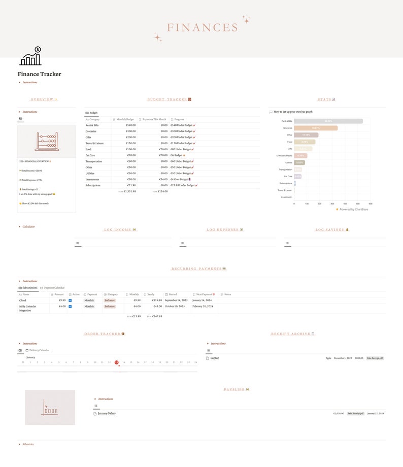 Notion Template Budget Tracker, Finance Tracker for Notion, That Girl ...