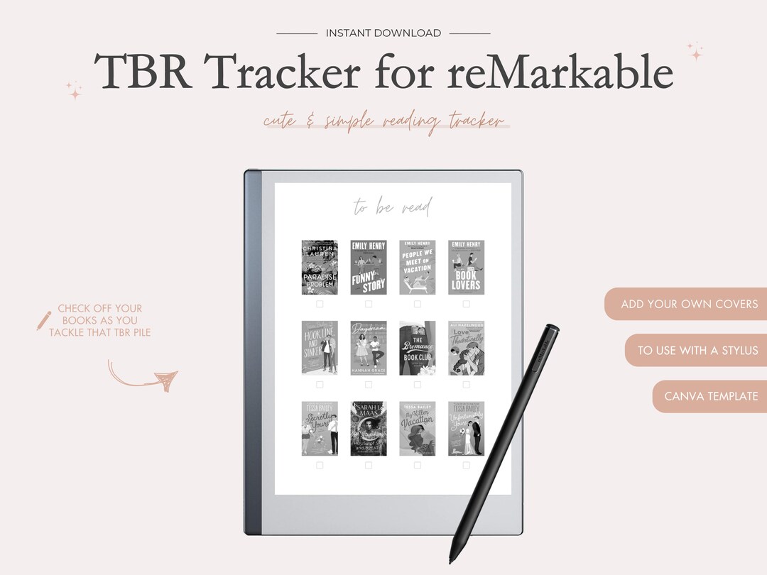 TBR Tracker for Remarkable – Customize Your Tablet, Match Your Cute and ...