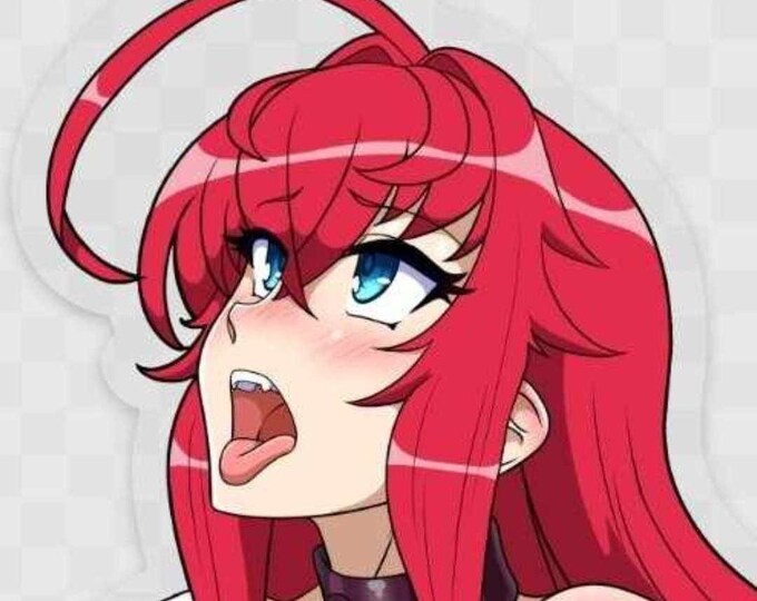 Sexy Anime Redhead Girl Open Mouth Ver Die Cut Sticker Etsy