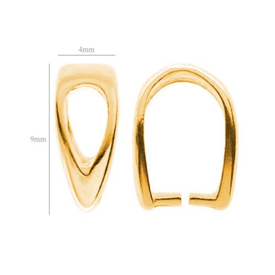 VERMEIL 24k Gold Over Sterling Silver Pendant Bails With Pinch Bails ...