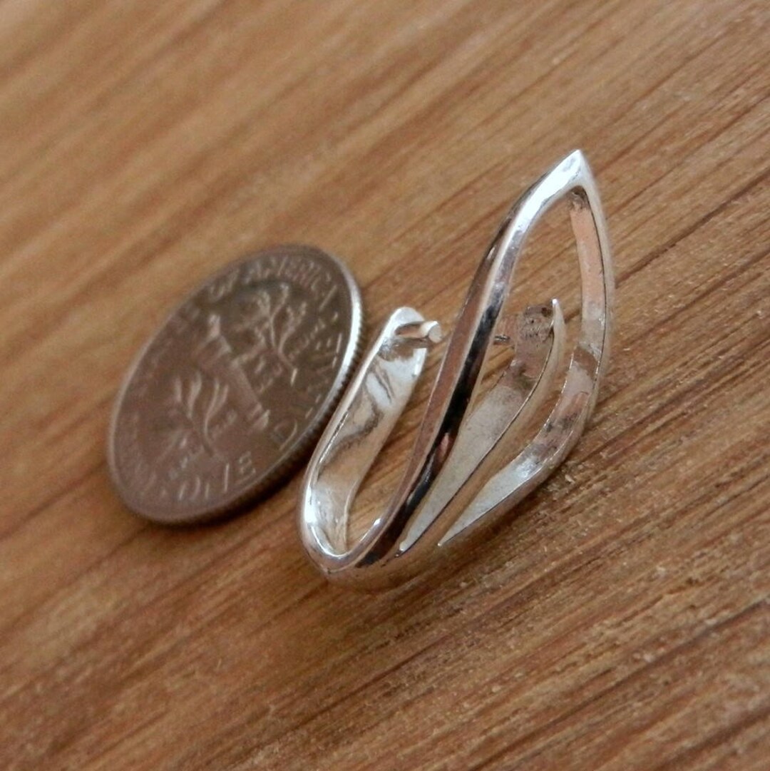 Sterling Silver Large Pinch Bail Pendant and Earring Jewelry Findings ...