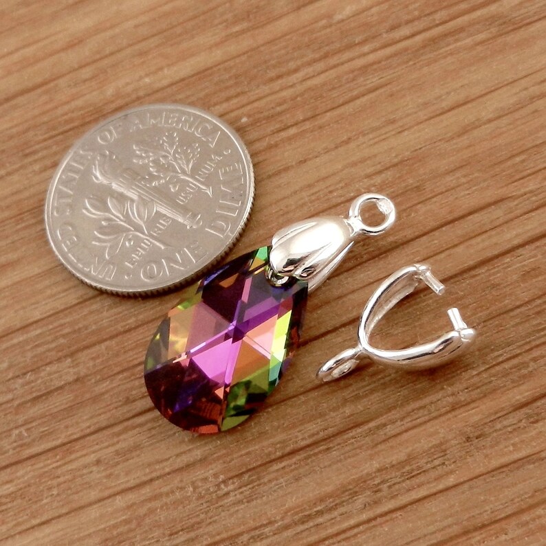 Sterling Silver Pendant Bails, With Pinch Bails for Stone - Etsy