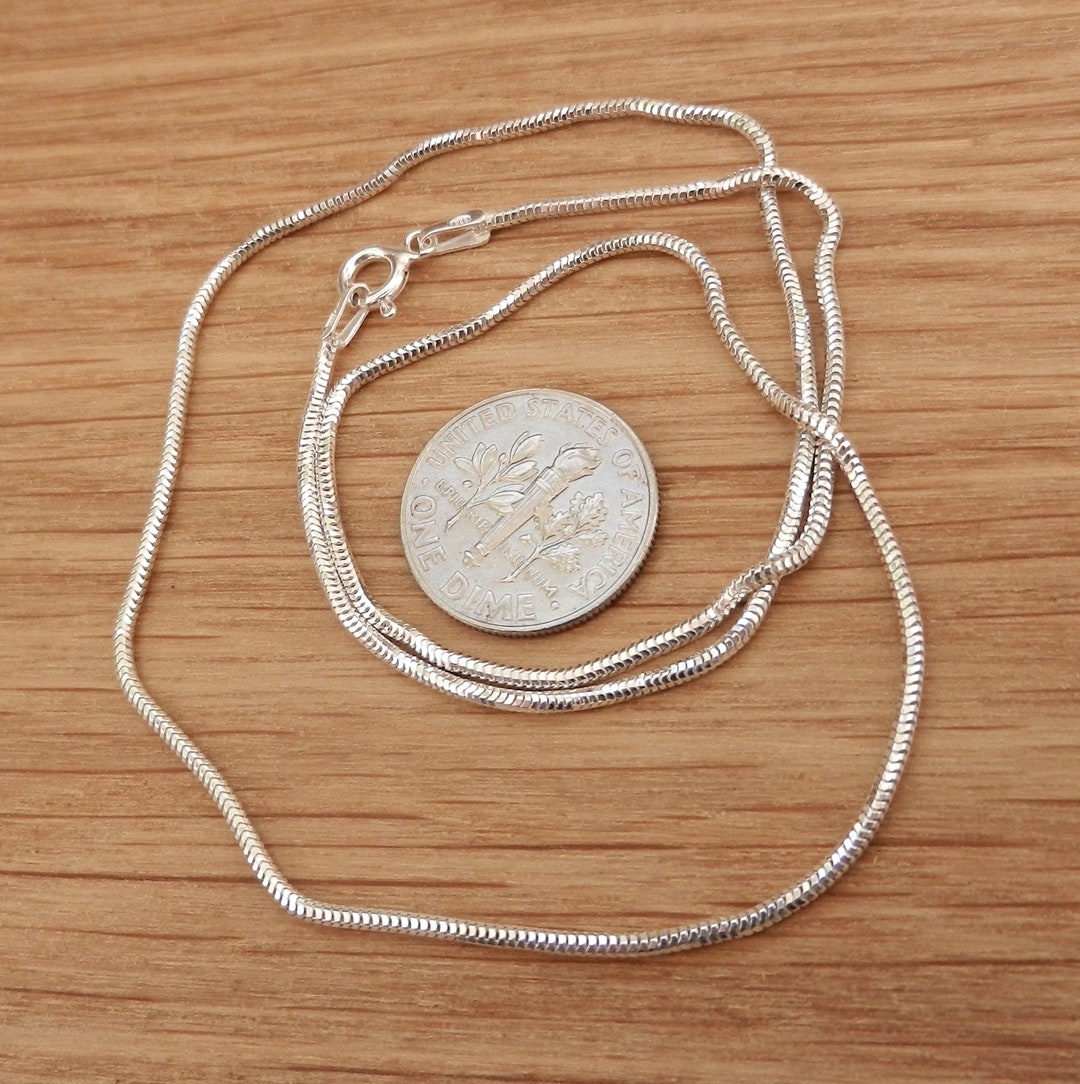 Sterling Silver Chain Snake Chain 20'' 50cm 40cm 45cm Long 1.4mm Silver ...