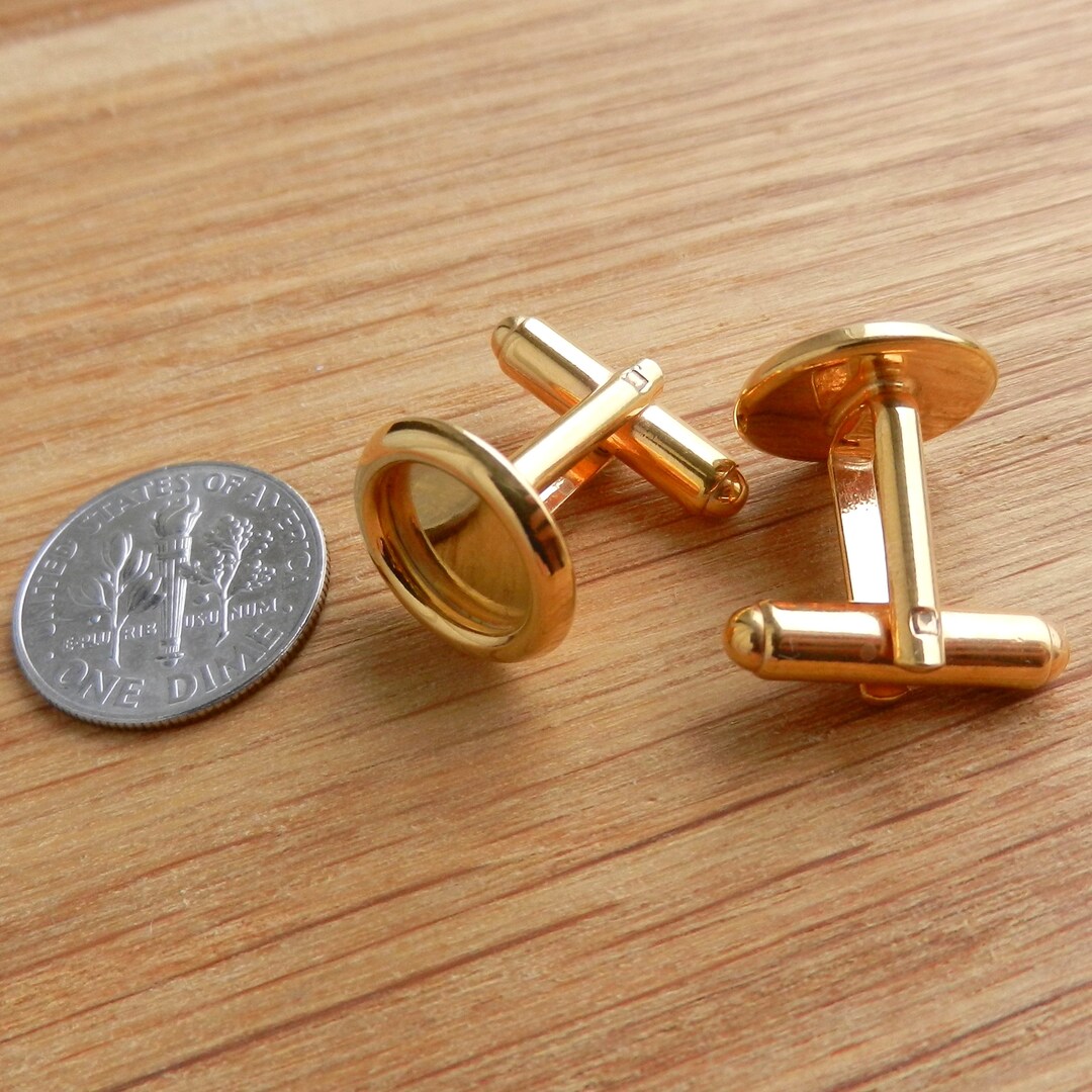 VERMEIL 24k Gold Over Sterling Silver Cufflink Blank Cufflink Base ...