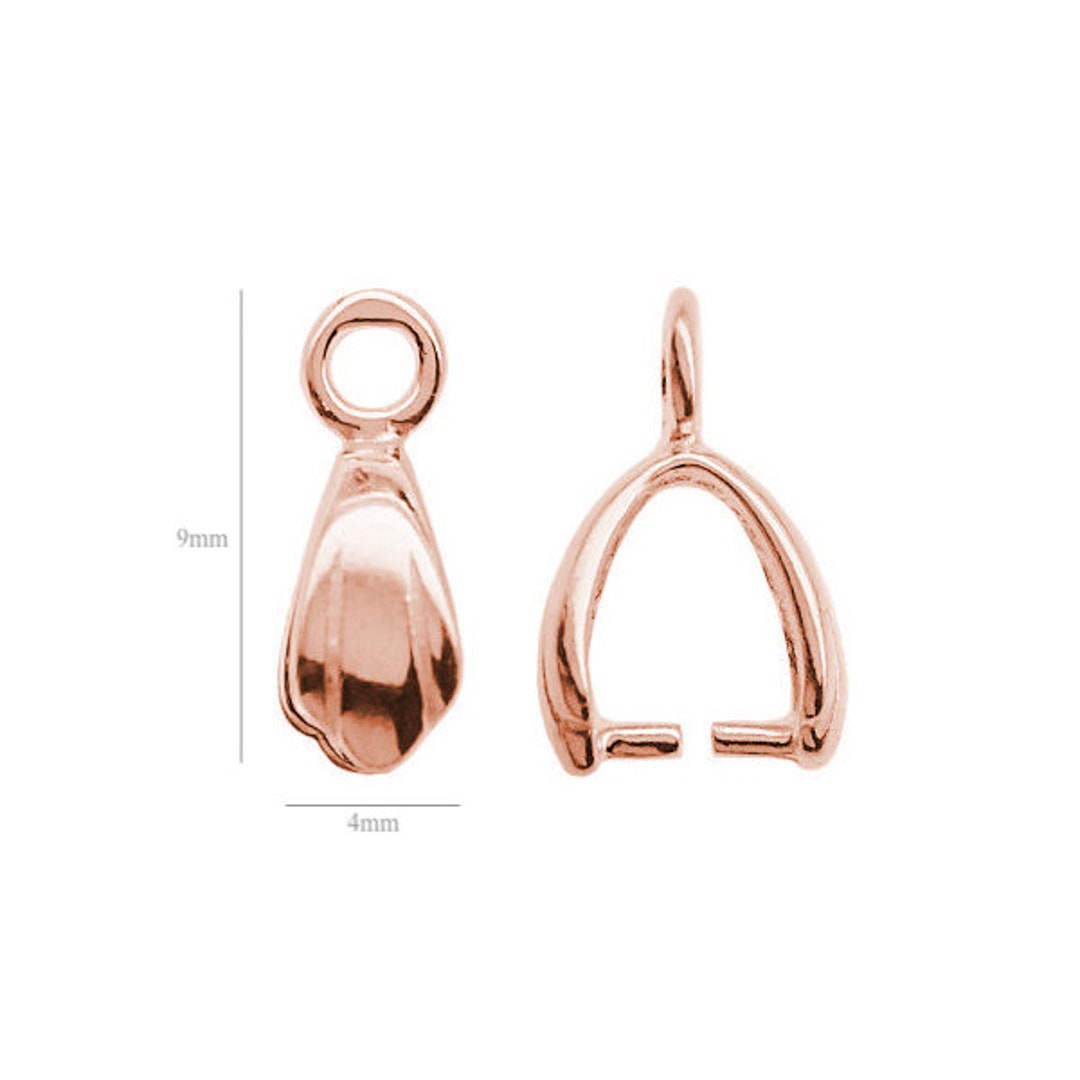 Rose Gold Sterling Silver Pendant Bails With Pinch Bails for - Etsy
