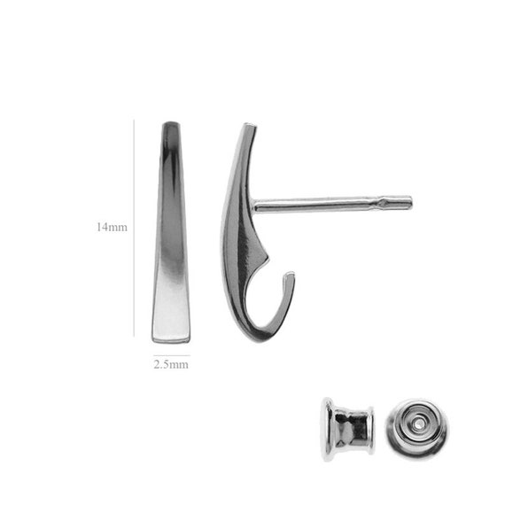 Sterling Silver Ear Posts With Ear Nuts | Etsy