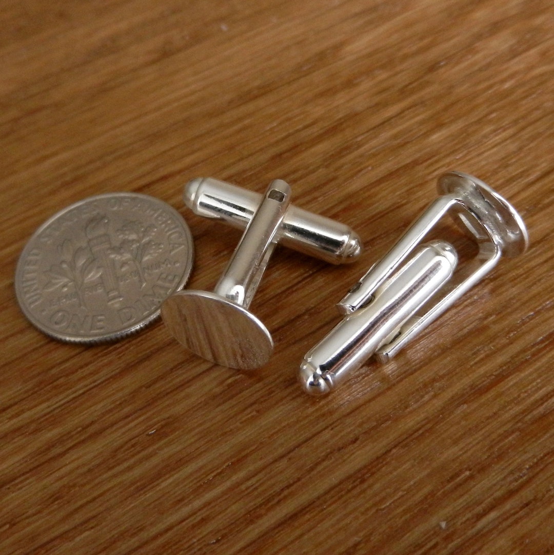 Sterling Silver Cufflink Blanks - High-quality, Pad 10mm, DIY Cufflink ...