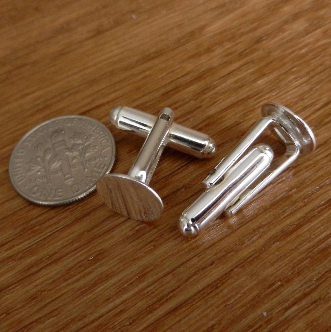 Sterling Silver Cufflink Blanks 10mm Pad, High Quality DIY Cufflink Making Supplies, Jewelry ...