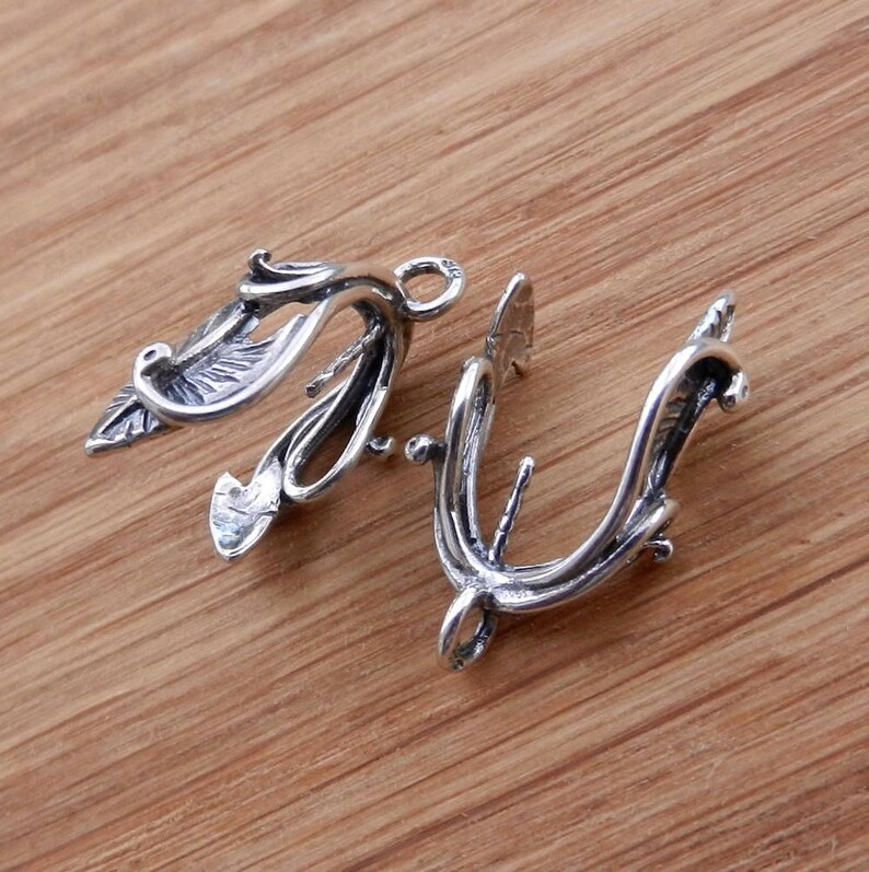 Sterling Silver Pendant Bails With Peg Bail for Half Drilled - Etsy