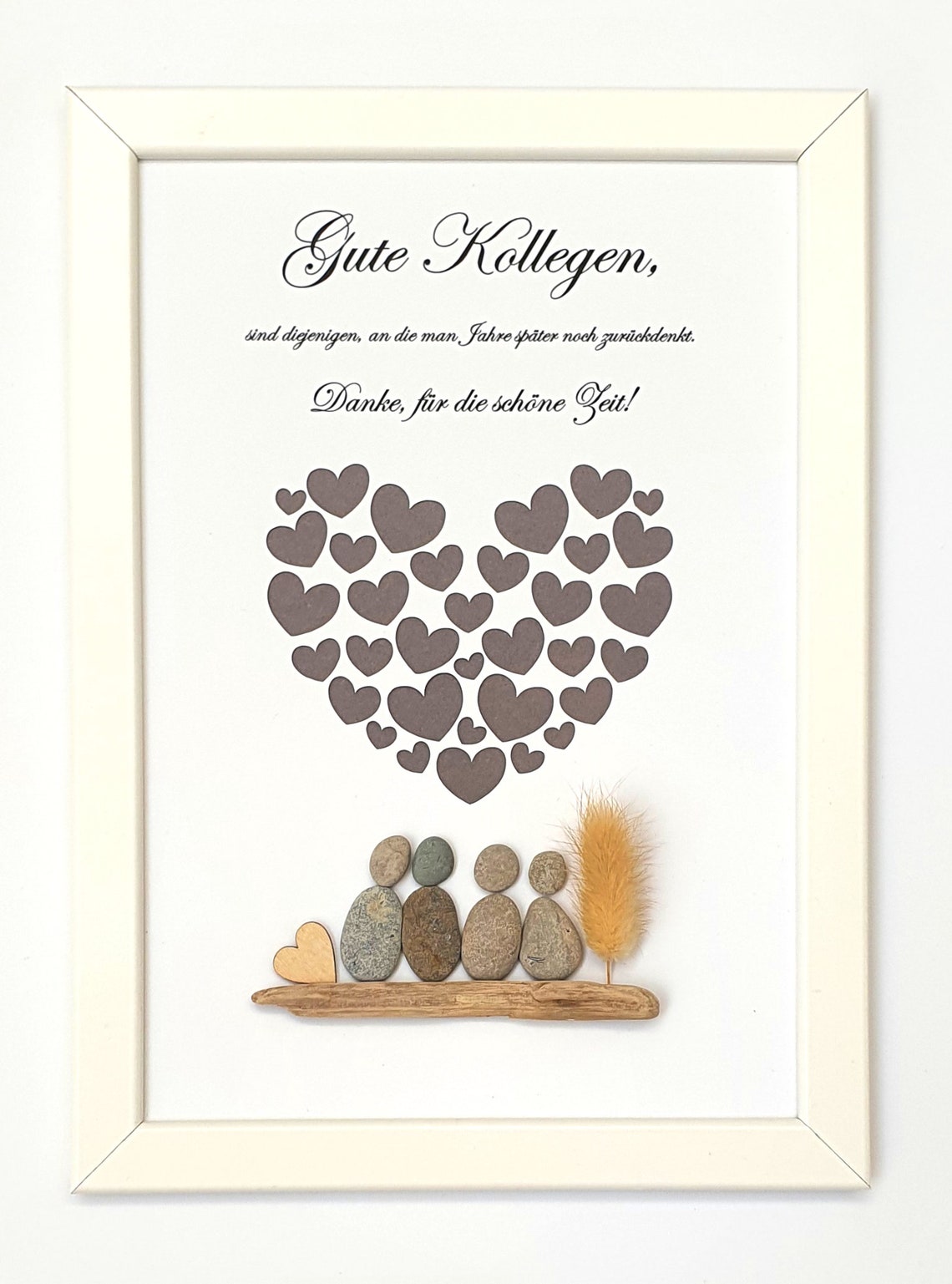 Geldgeschenk Kieselsteinbild Abschied Kollegen Steinbild - Etsy.de