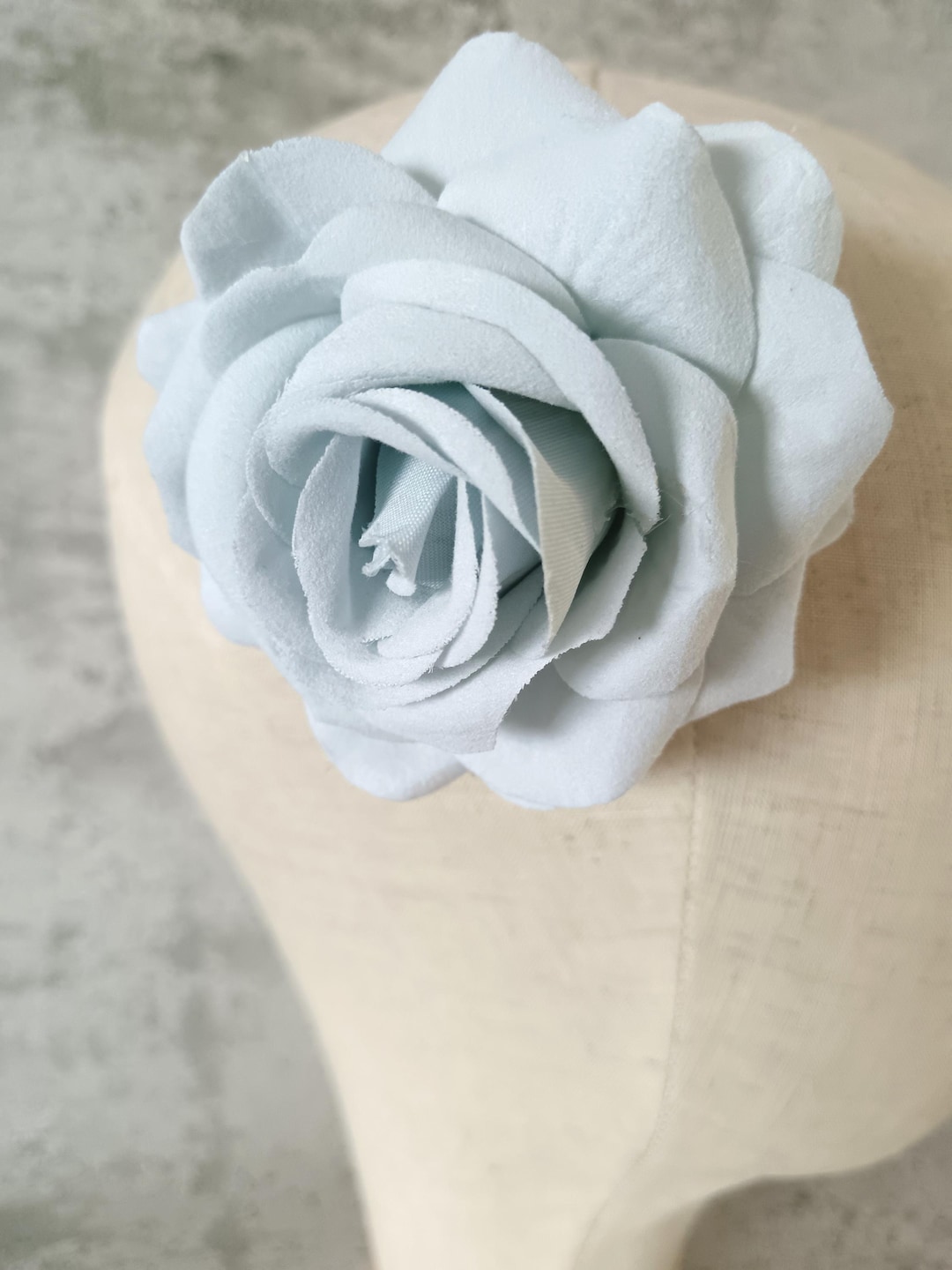 Blue Rose Hair Flower Pin up Velvet Touch Rose Hair Flower Real Looking ...
