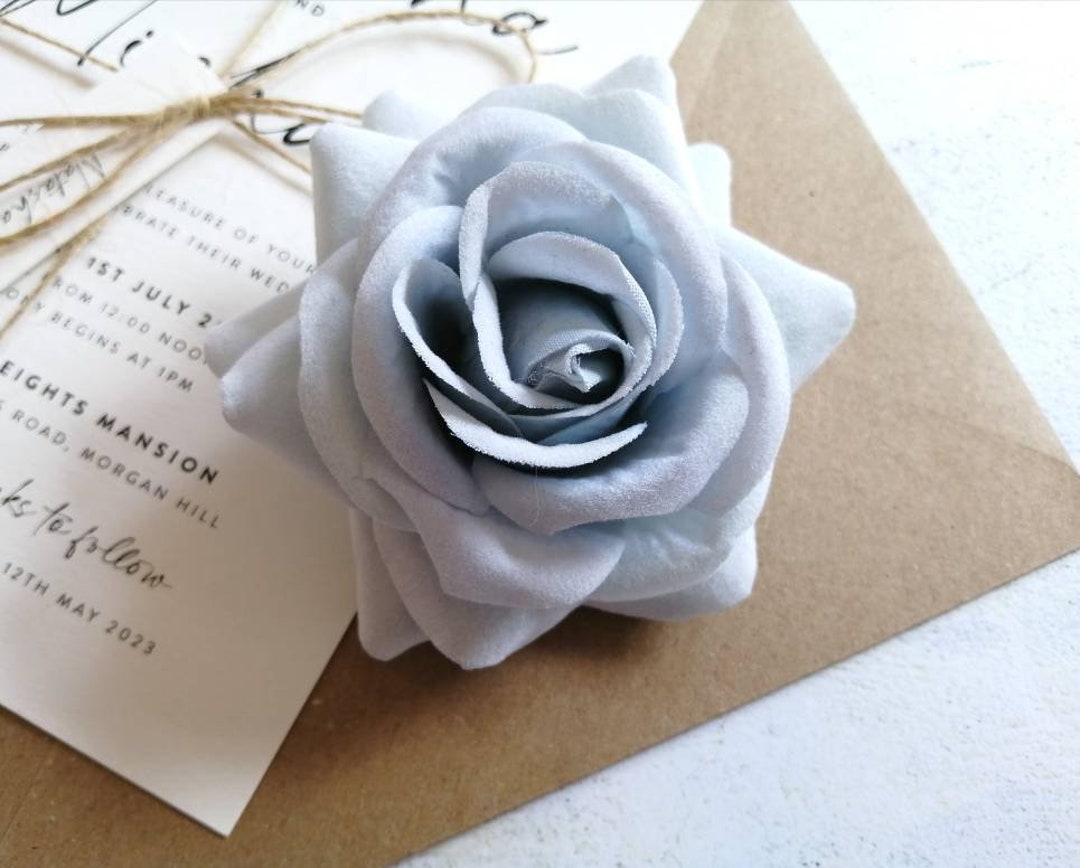 Blue Rose Hair Flower Pin up Velvet Touch Rose Hair Flower - Etsy