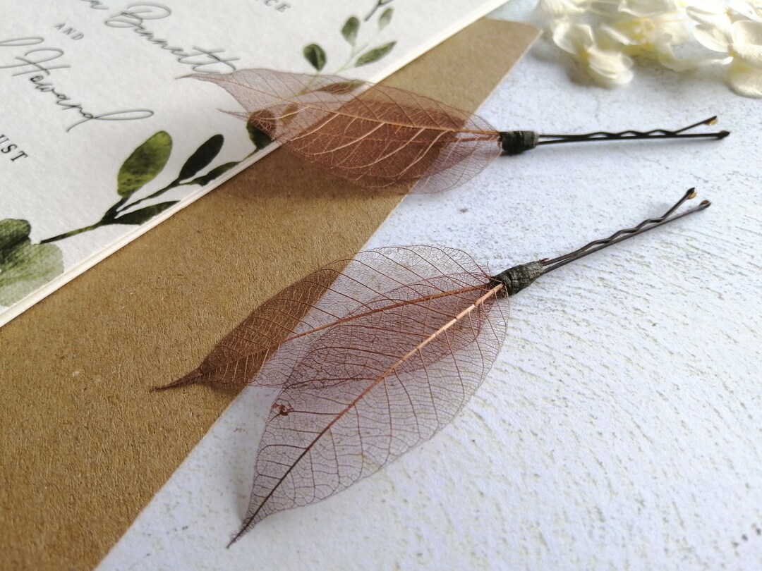 Real Leaf Hair Pins - Etsy