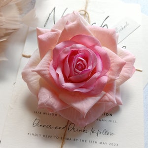 Pink Rose Hair Flower Prom Pink Rose Hair Flower Velvet Touch Rose Hair ...