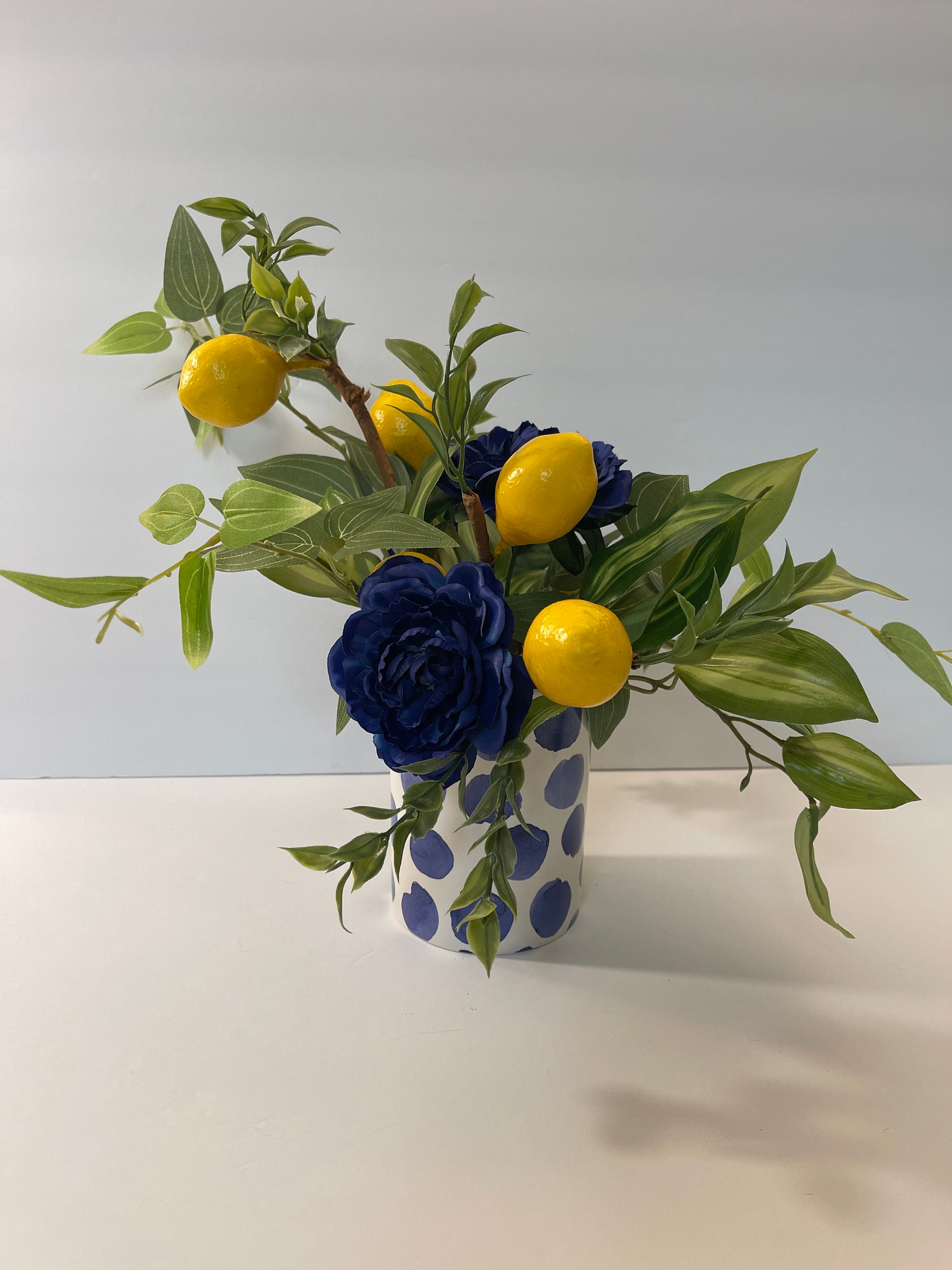 Lemon Flower Arrangement, Lemon Faux Floral Gift, Mother’s Day Flowers ...