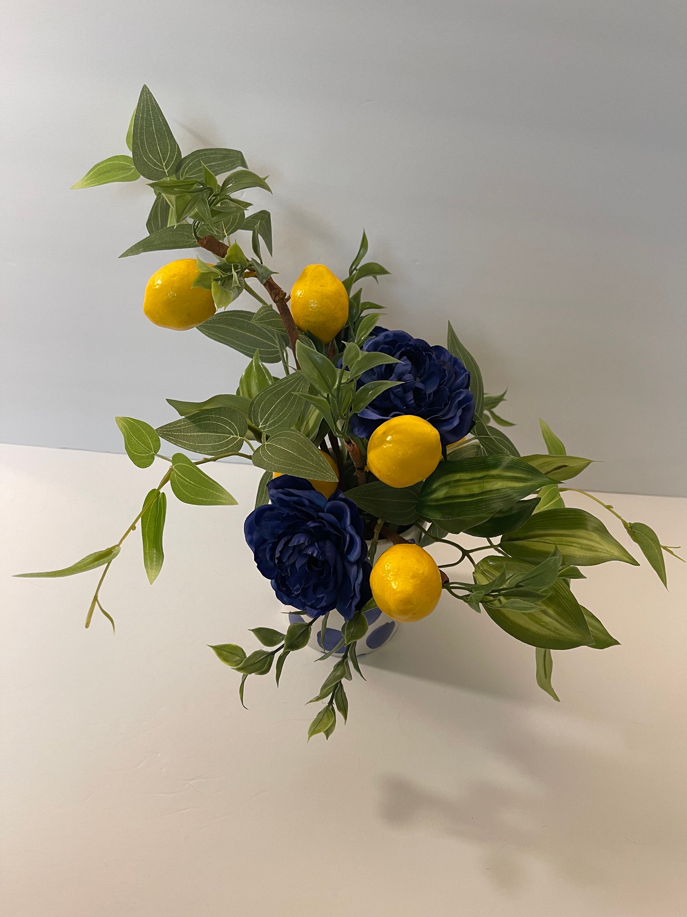 Lemon Flower Arrangement, Lemon Faux Floral Gift, Mothers Day Flowers ...