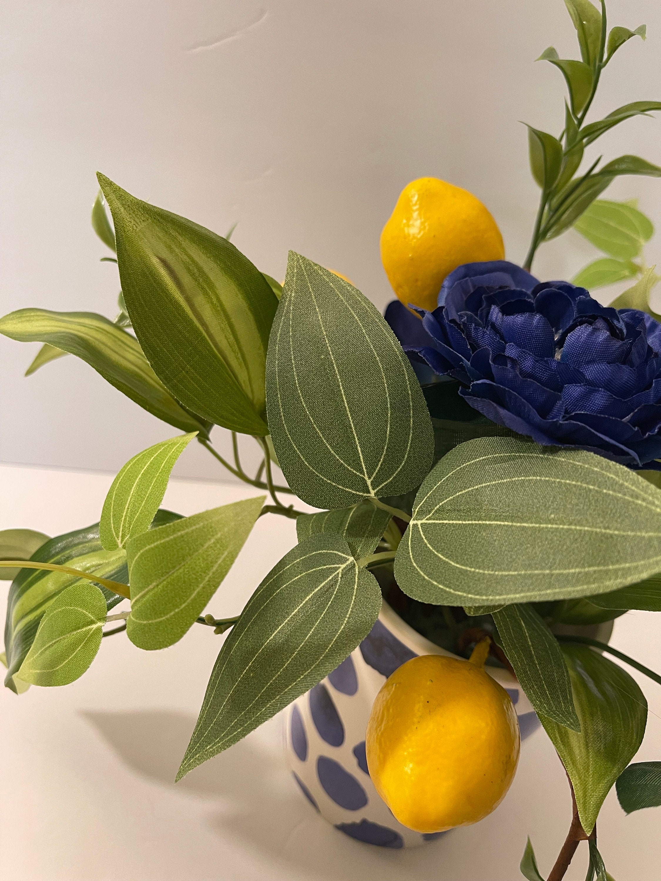 Lemon Flower Arrangement, Lemon Faux Floral Gift, Mothers Day Flowers ...