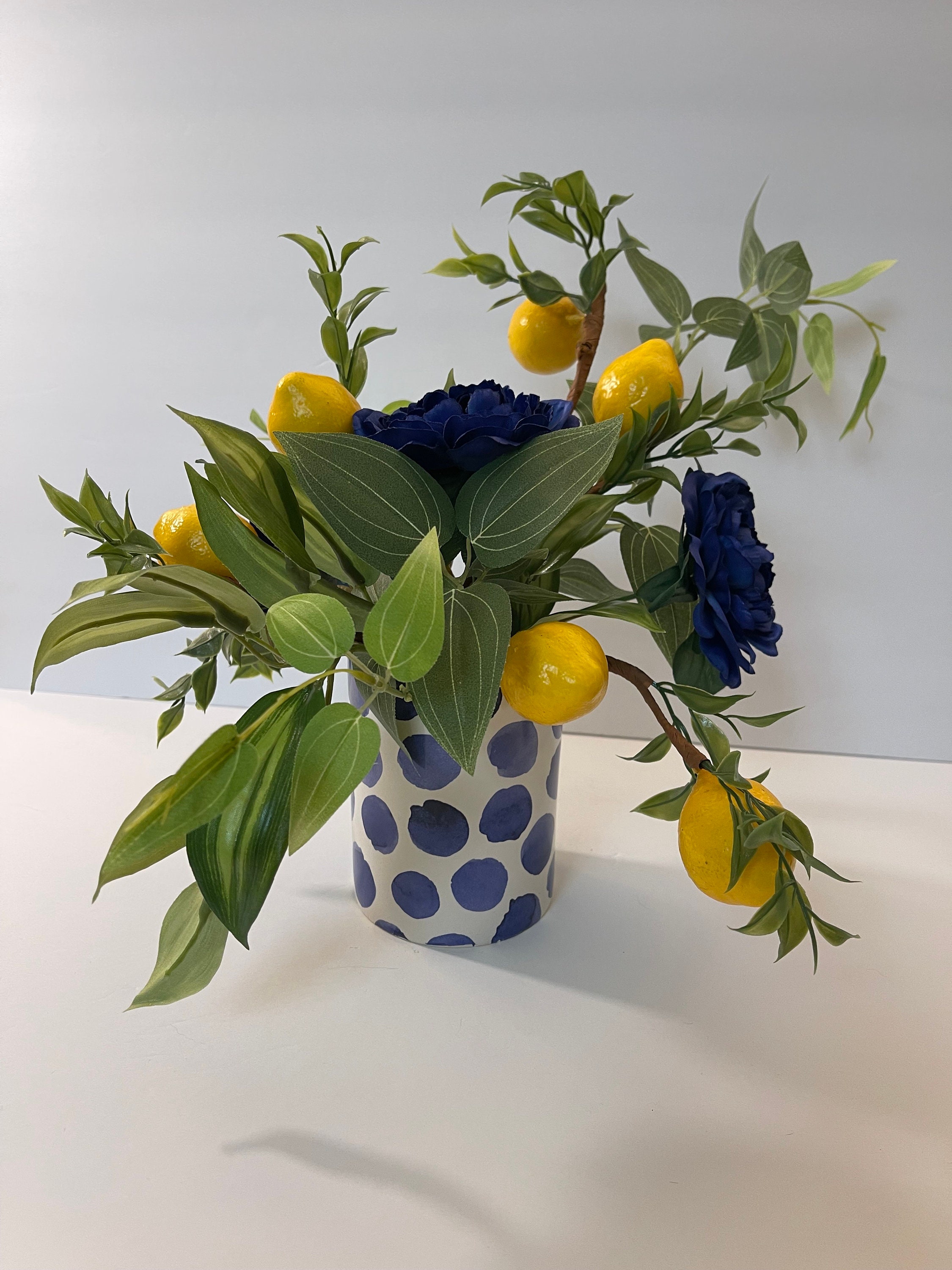 Lemon Flower Arrangement, Lemon Faux Floral Gift, Mothers Day Flowers ...