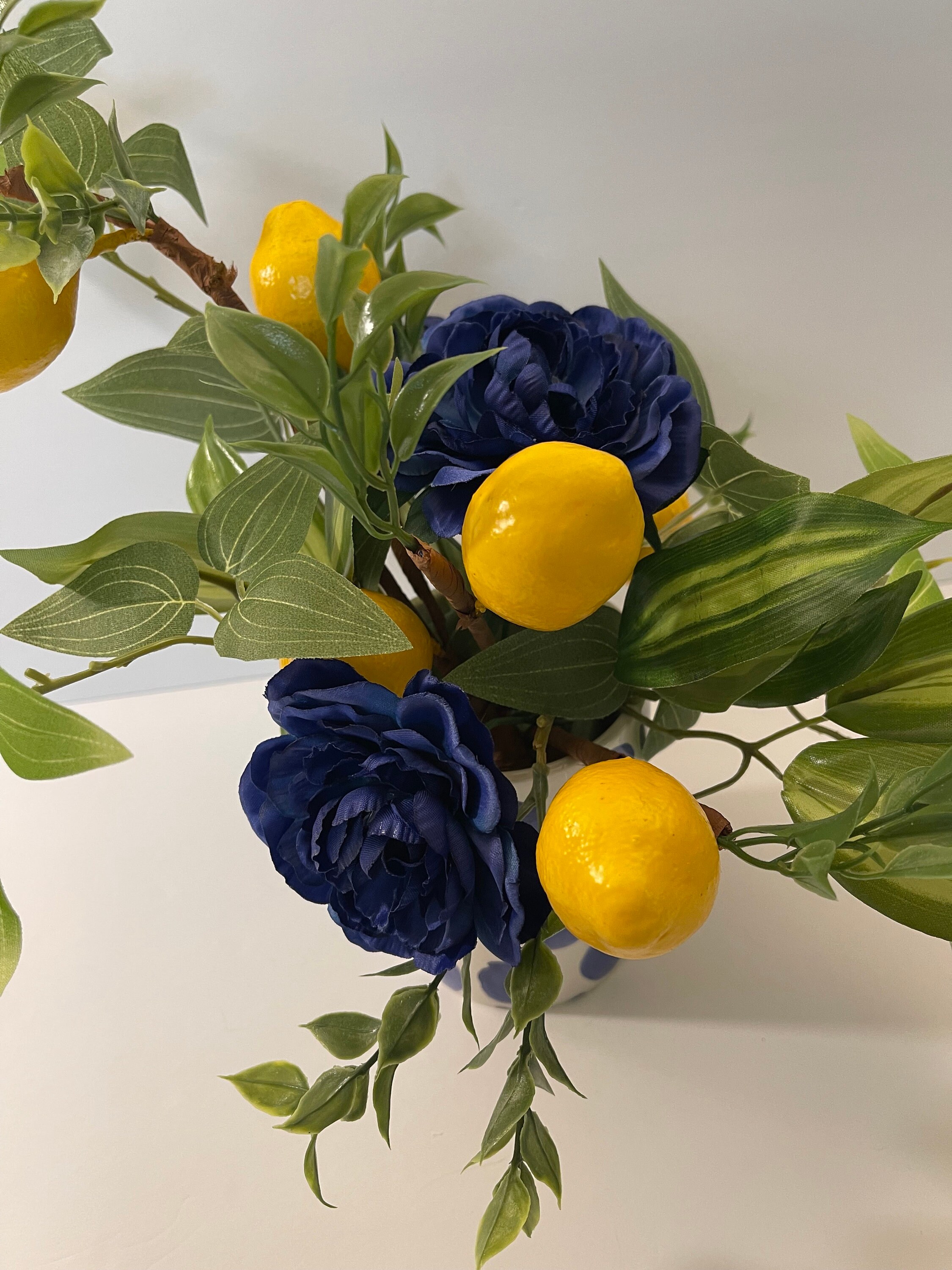 Lemon Flower Arrangement, Lemon Faux Floral Gift, Mothers Day Flowers ...