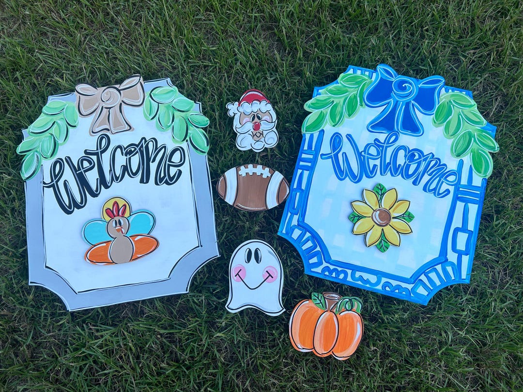 Welcome Sign With 6 Attachments, Sign. 21” - Etsy