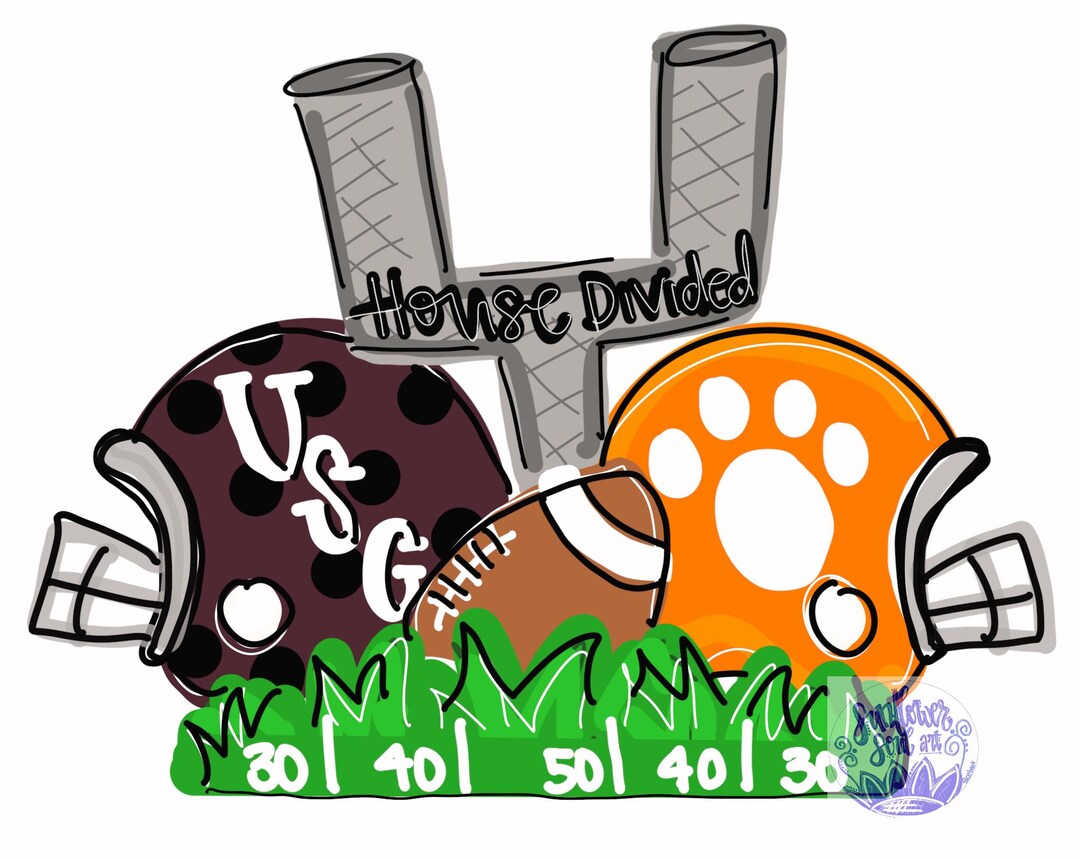 House Divided Door Hanger | Football Door Hanger | Sports Door Decor ...