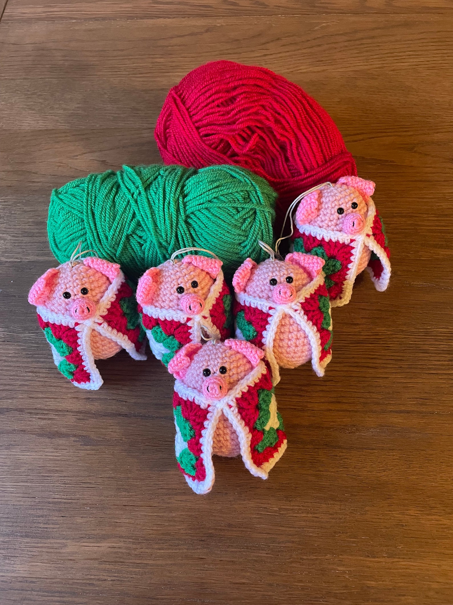 Handmade Crocheted Pig in a Blanket, Cute Piggy Christmas Decoration - Etsy