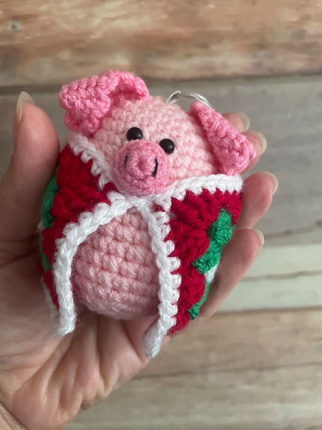 Handmade Crocheted Pig in a Blanket, Cute Piggy Christmas Decoration - Etsy