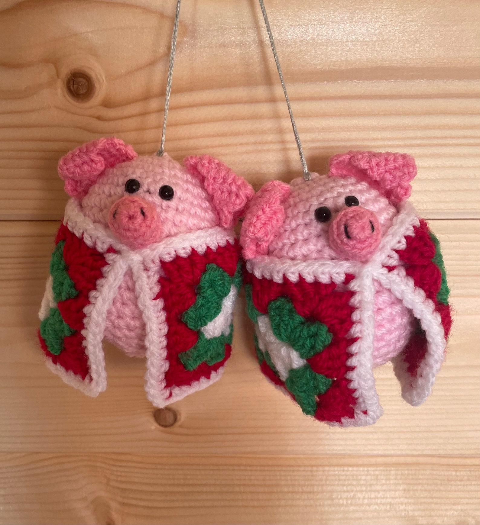 Handmade Crocheted Pig in a Blanket, Cute Piggy Christmas Decoration - Etsy