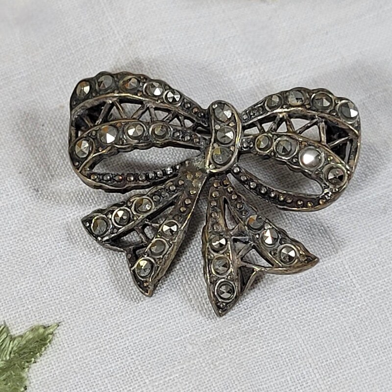 Marcasite Bow Brooch - Etsy