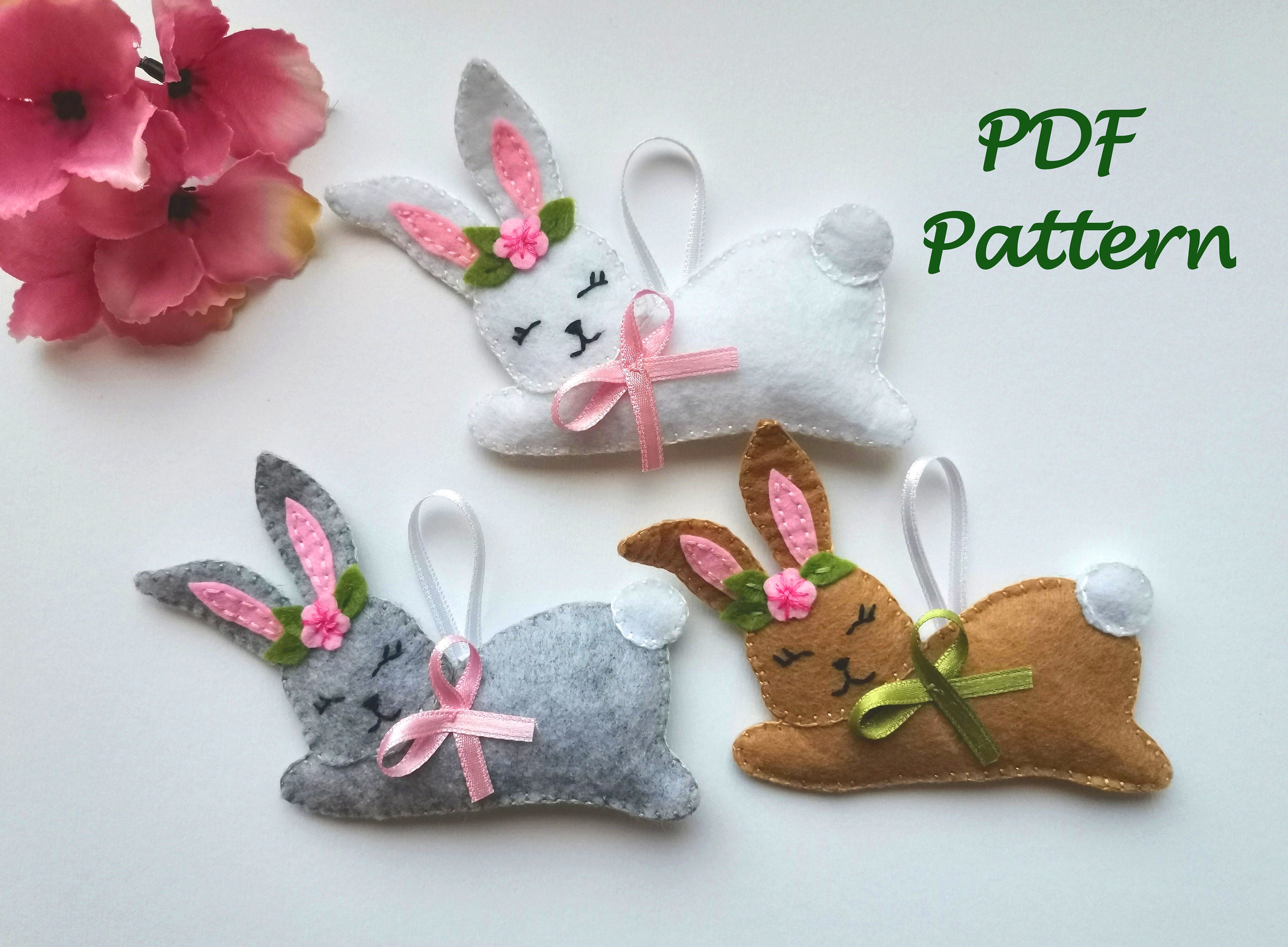 Easter Bunny Ornament PDF Sewing Pattern, Spring Decor Handmade Gift ...